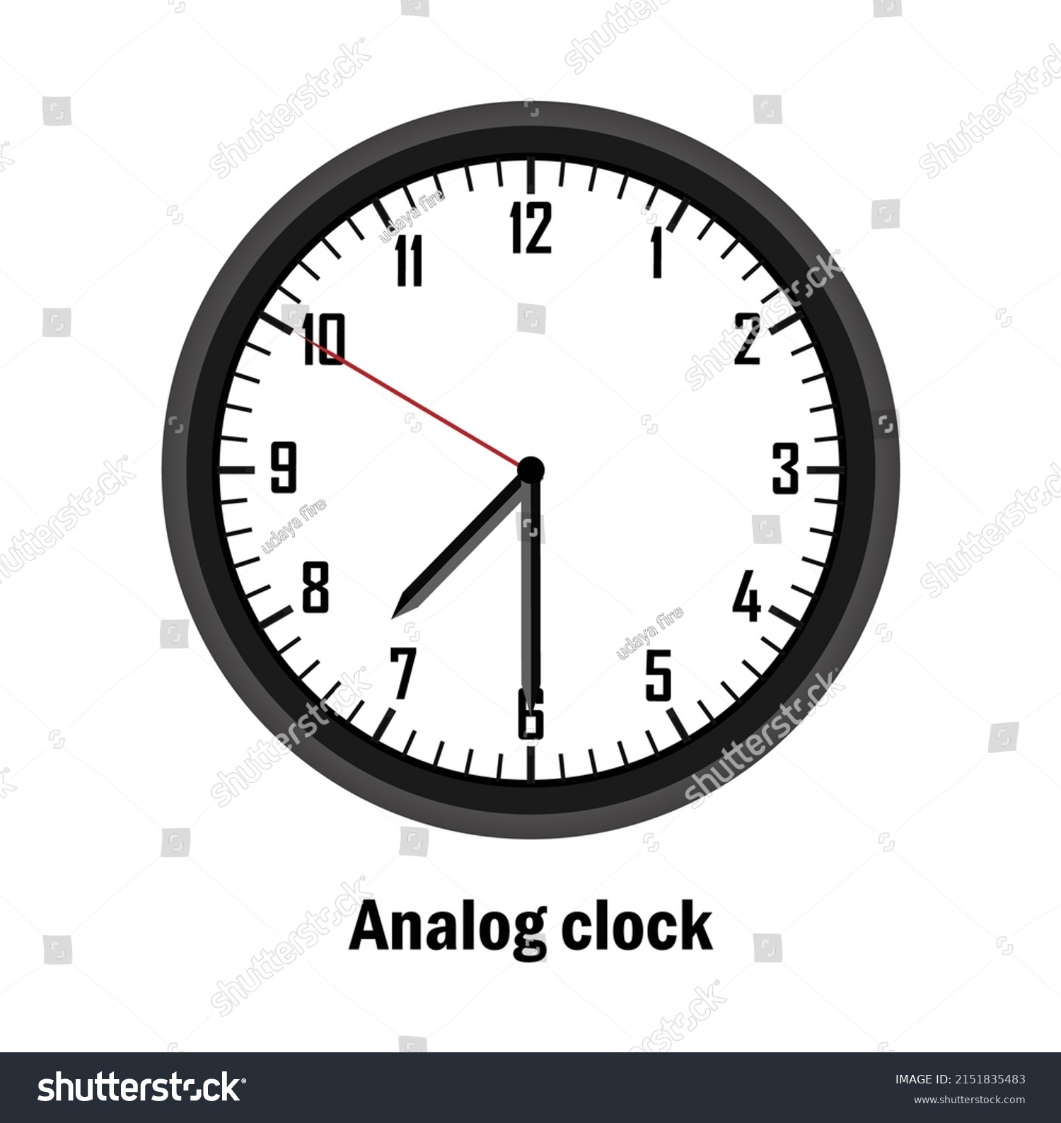 Analog Clock Time 0730 White Background Stock Vector (Royalty Free ...