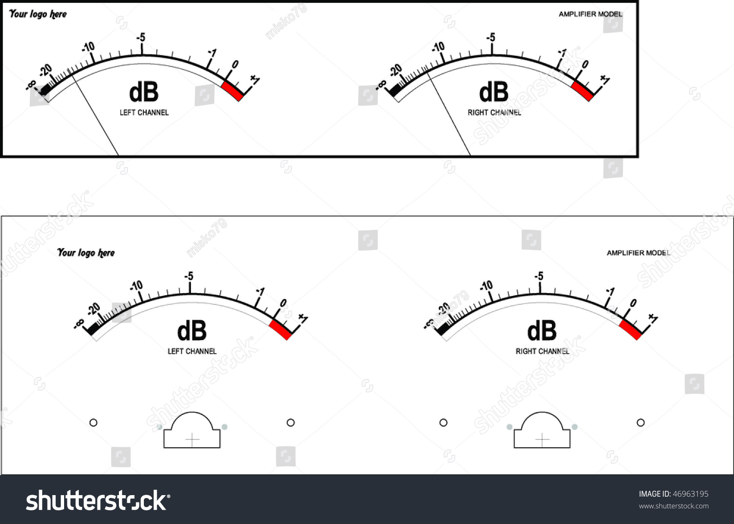 Analog Vu Meter Stock Vector Illustration 46963195 : Shutterstock