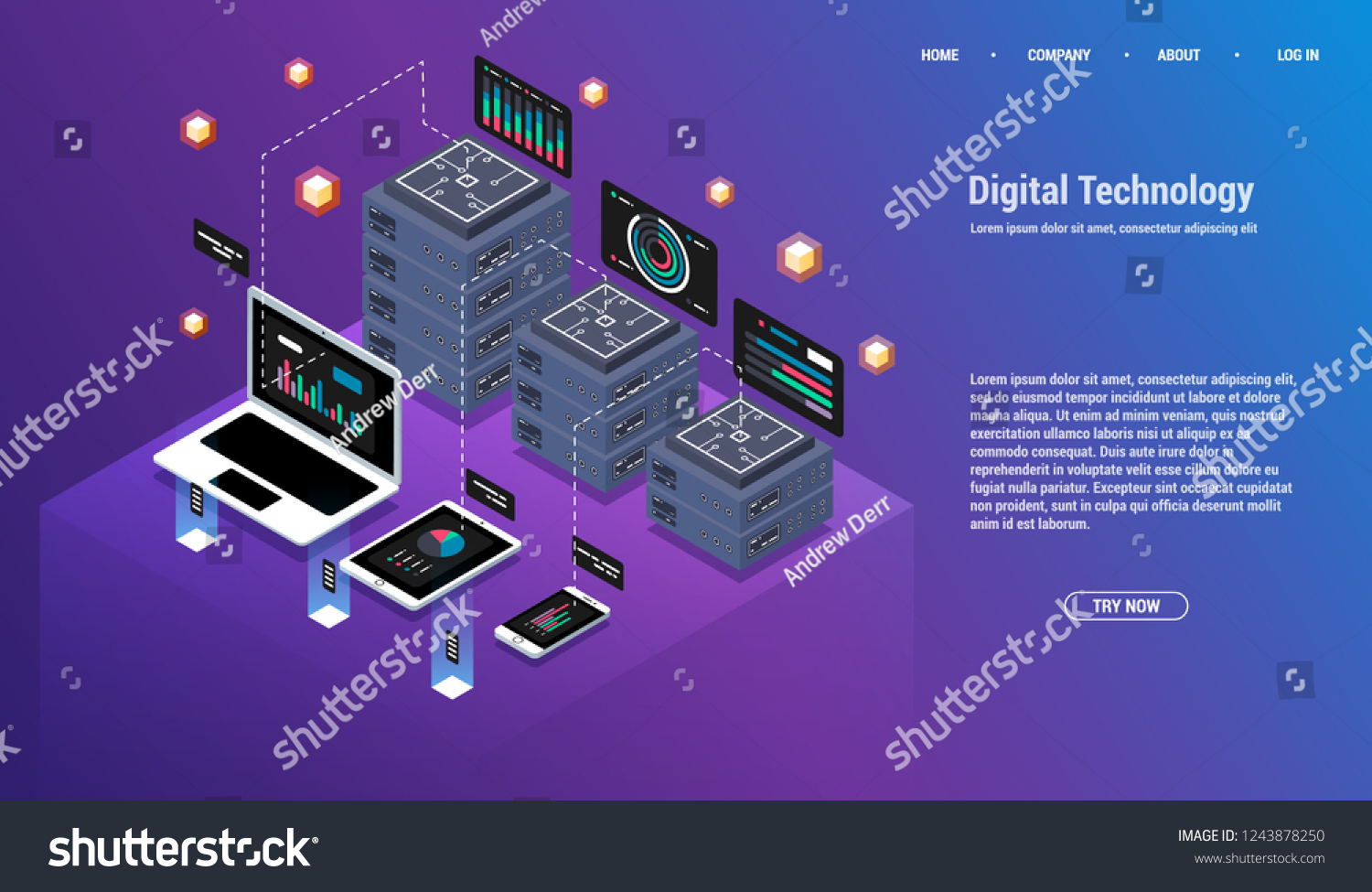 Analysis Investment Data Visualization Concept 3d Stock Vector (Royalty ...