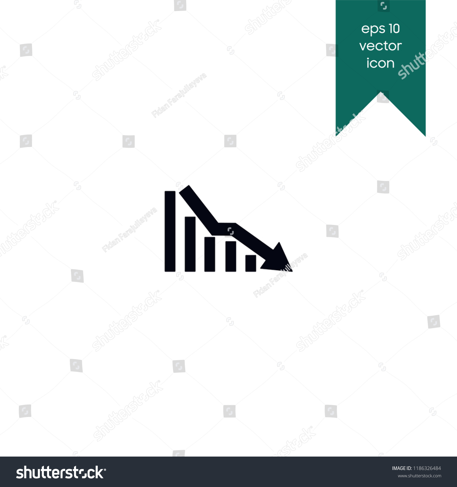 Analysis Downward Arrow Chart Diagram Vector Stock Vector (Royalty Free ...