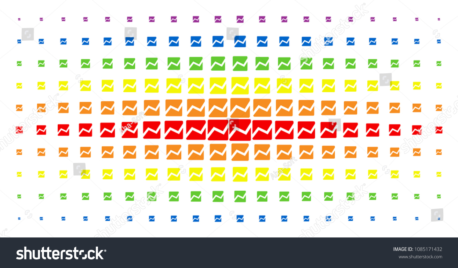 Analytics Chart Icon Spectrum Halftone Pattern Stock Vector (Royalty ...