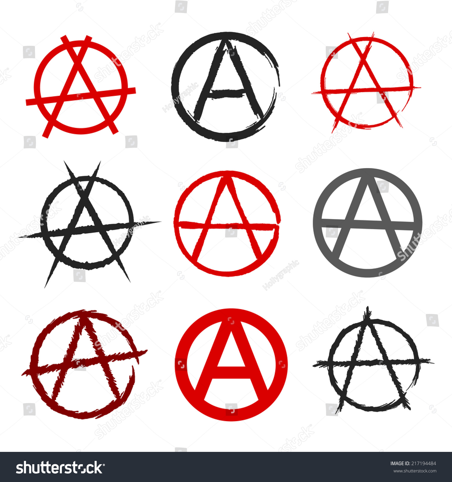 Anarchy Symbol Set Stock Vector (Royalty Free) 217194484