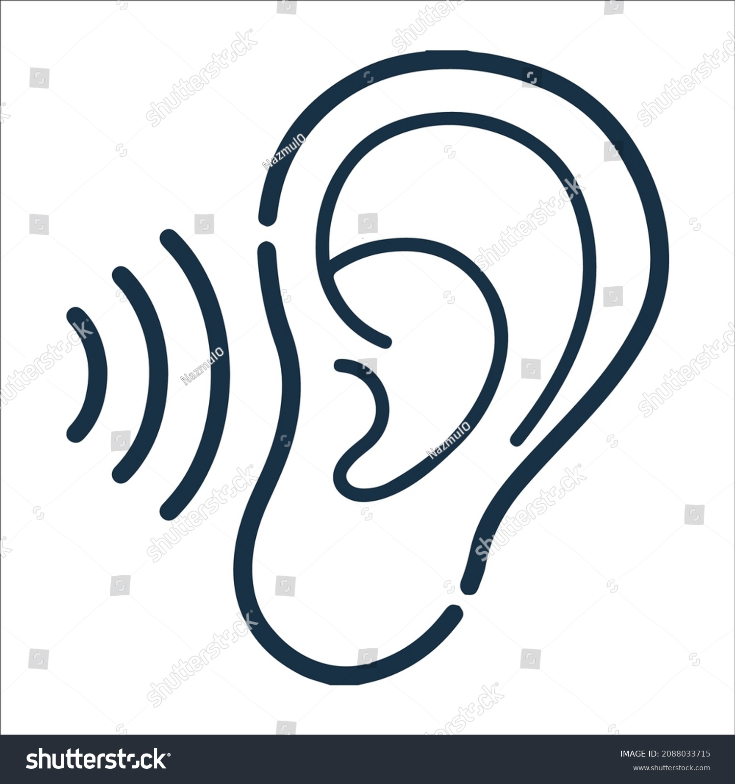 Anatomy Ear Hear Icon Stock Vector (Royalty Free) 2088033715 | Shutterstock