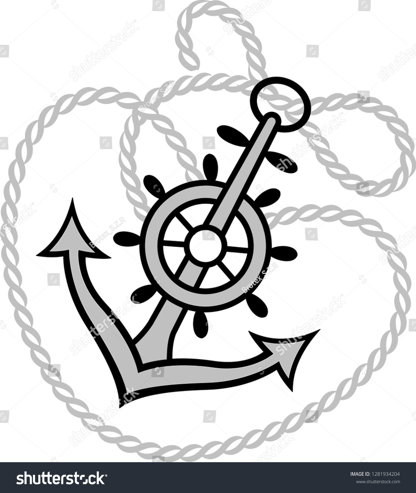 Anchor Rope Vector Art Stock Vector (Royalty Free) 1281934204 ...