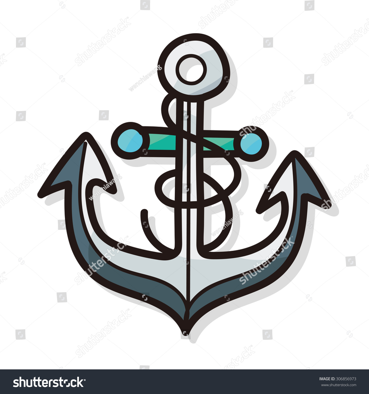 Anchor Color Doodle Stock Vector (Royalty Free) 306856973 | Shutterstock