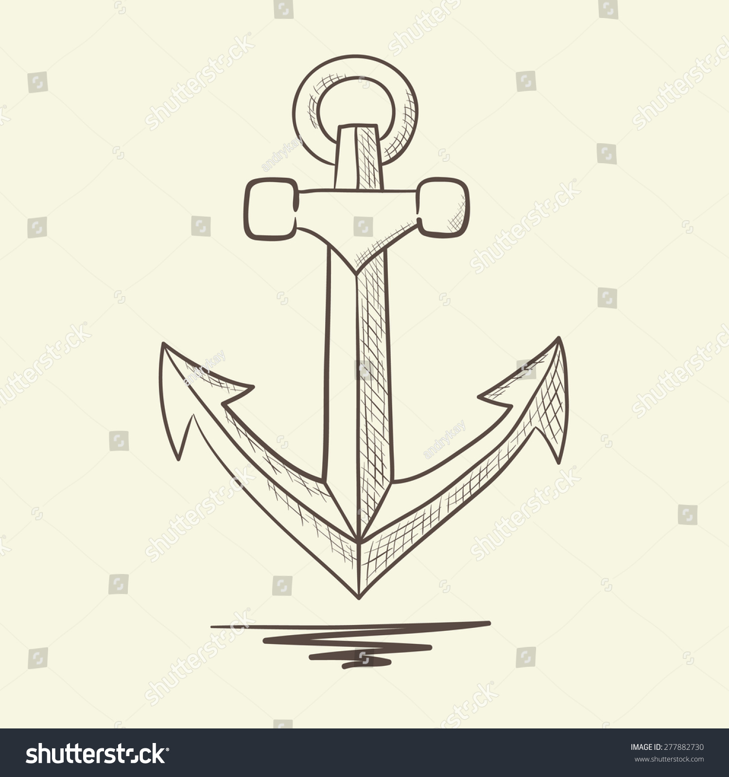 Anchor Hand Drawn Vector Llustration: เวกเตอร์สต็อก (ปลอดค่าลิขสิทธิ์ ...