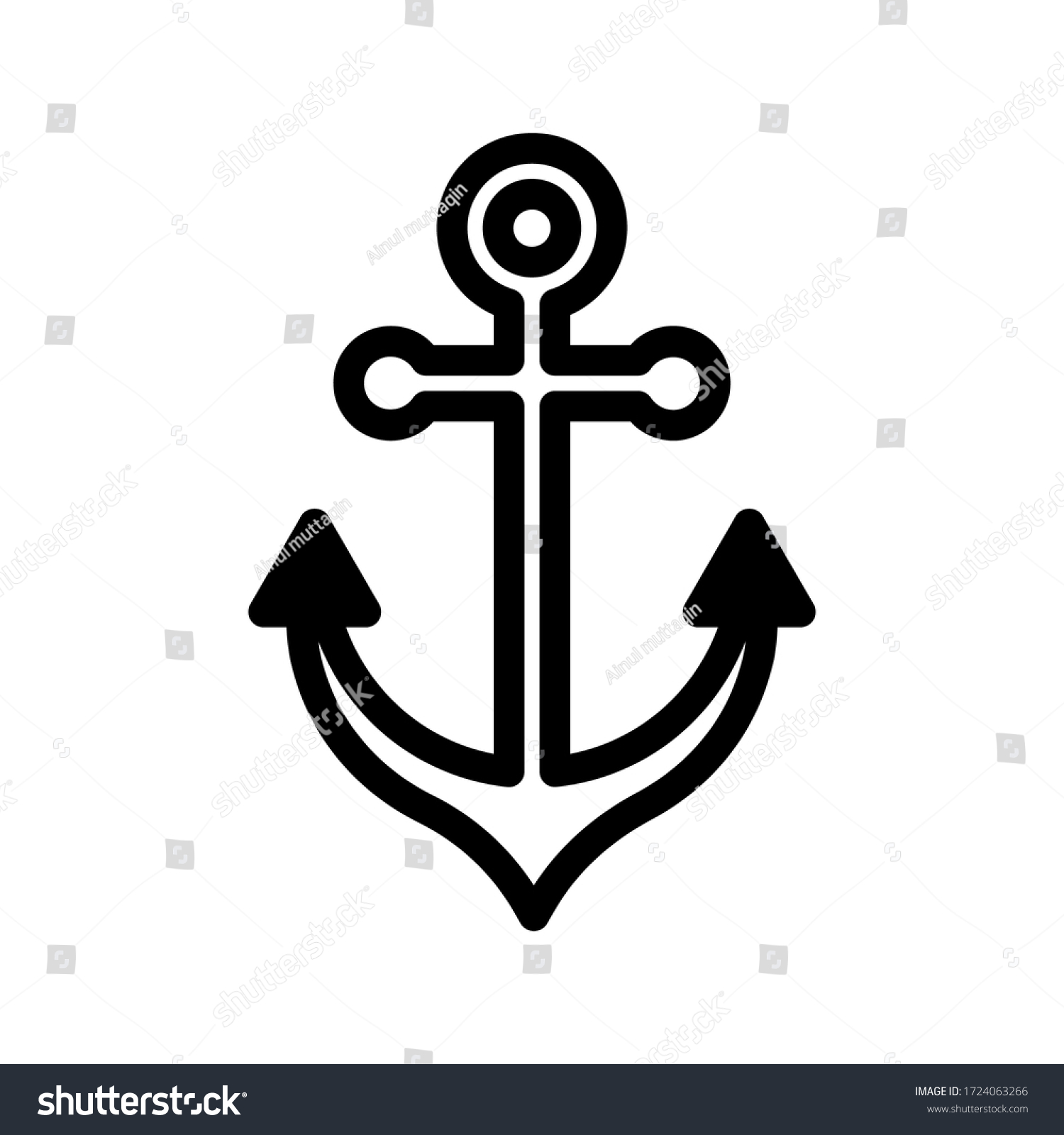 Anchor Icon On White Background Eps Stock Vector (Royalty Free) 1724063266