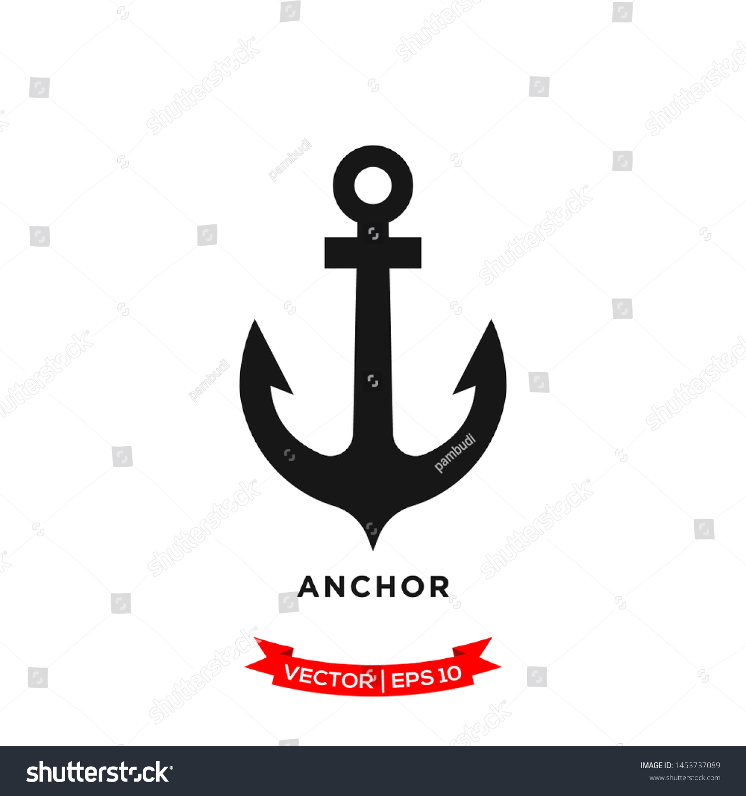 Anchor Icon Vector Logo Template Stock Vector (Royalty Free) 1453737089