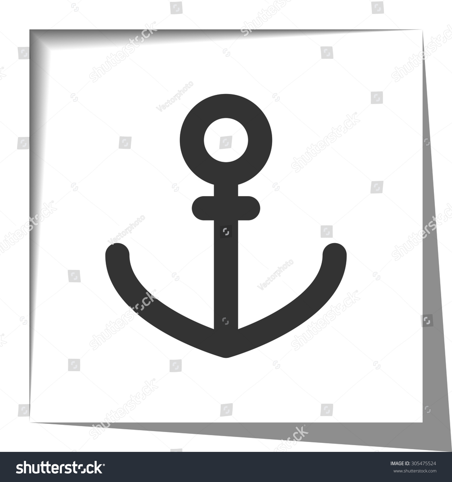 Anchor Icon Cut Out Shadow Effect Stock Vector (Royalty Free) 305475524 ...