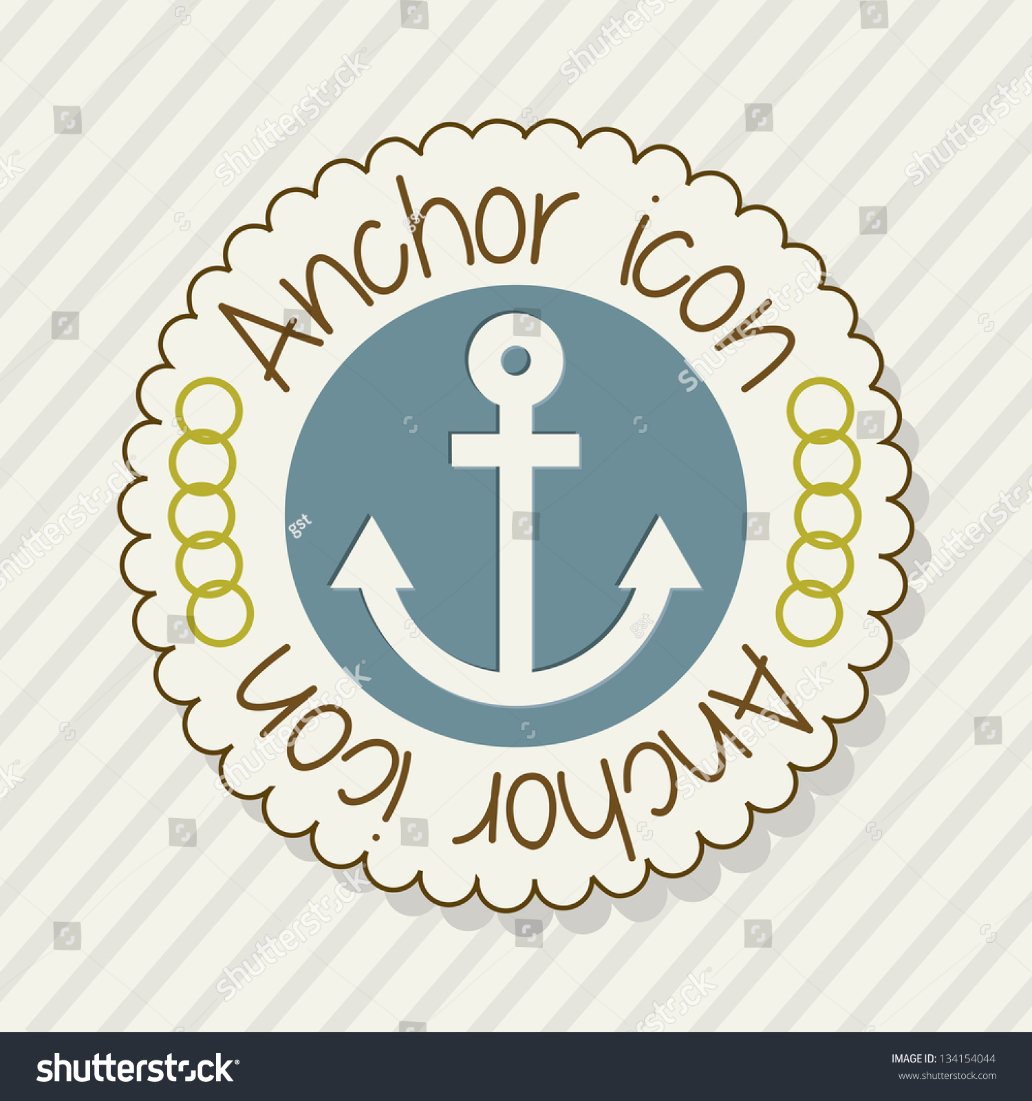 Anchor Label Over Beige Background Vector Stock Vector (Royalty Free ...
