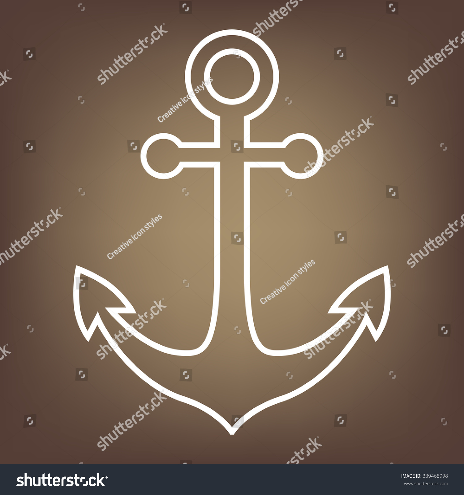 Anchor Line Icon Vector Illustration Stock Vector (Royalty Free ...
