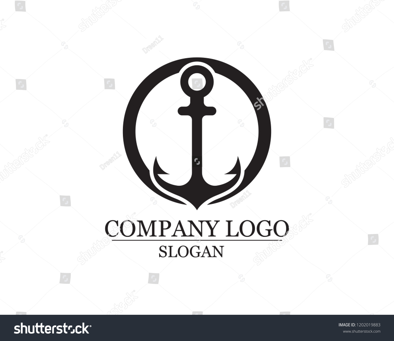 Anchor Logo Black Vector Stock Vector (Royalty Free) 1202019883 ...