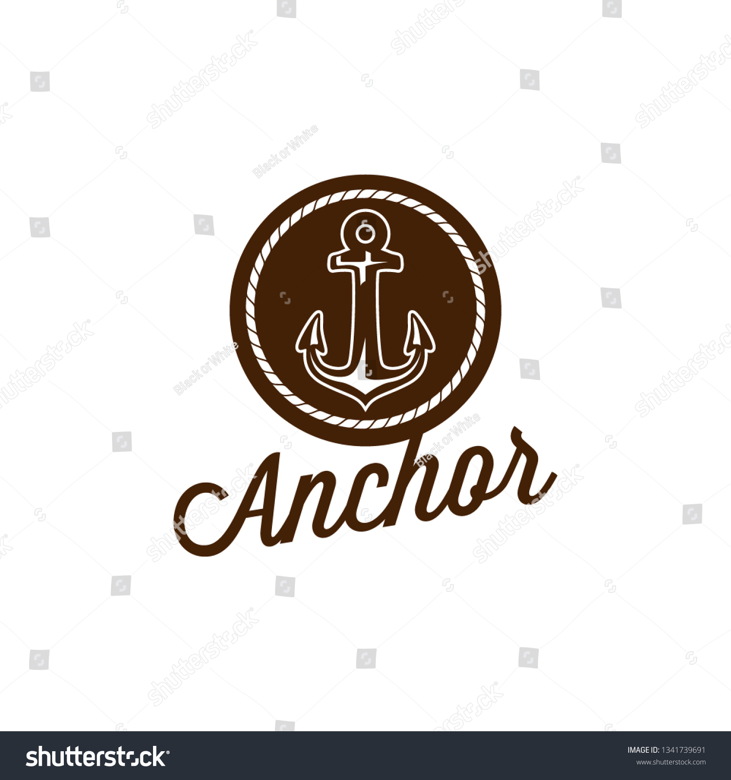 Anchor Logo Design Template Stock Vector (Royalty Free) 1341739691 ...