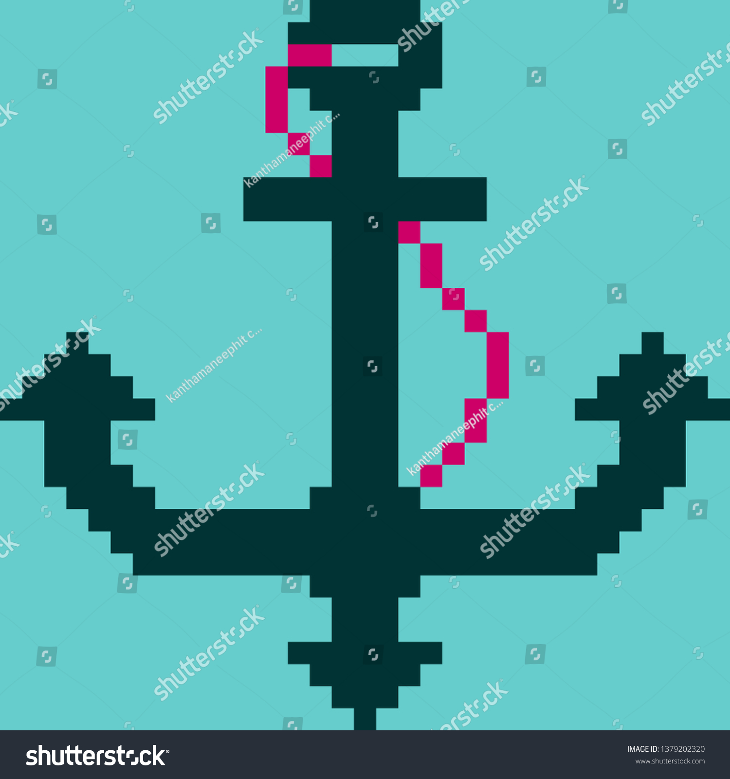 Anchor Pixel Art: vector de stock (libre de regalías) 1379202320 ...