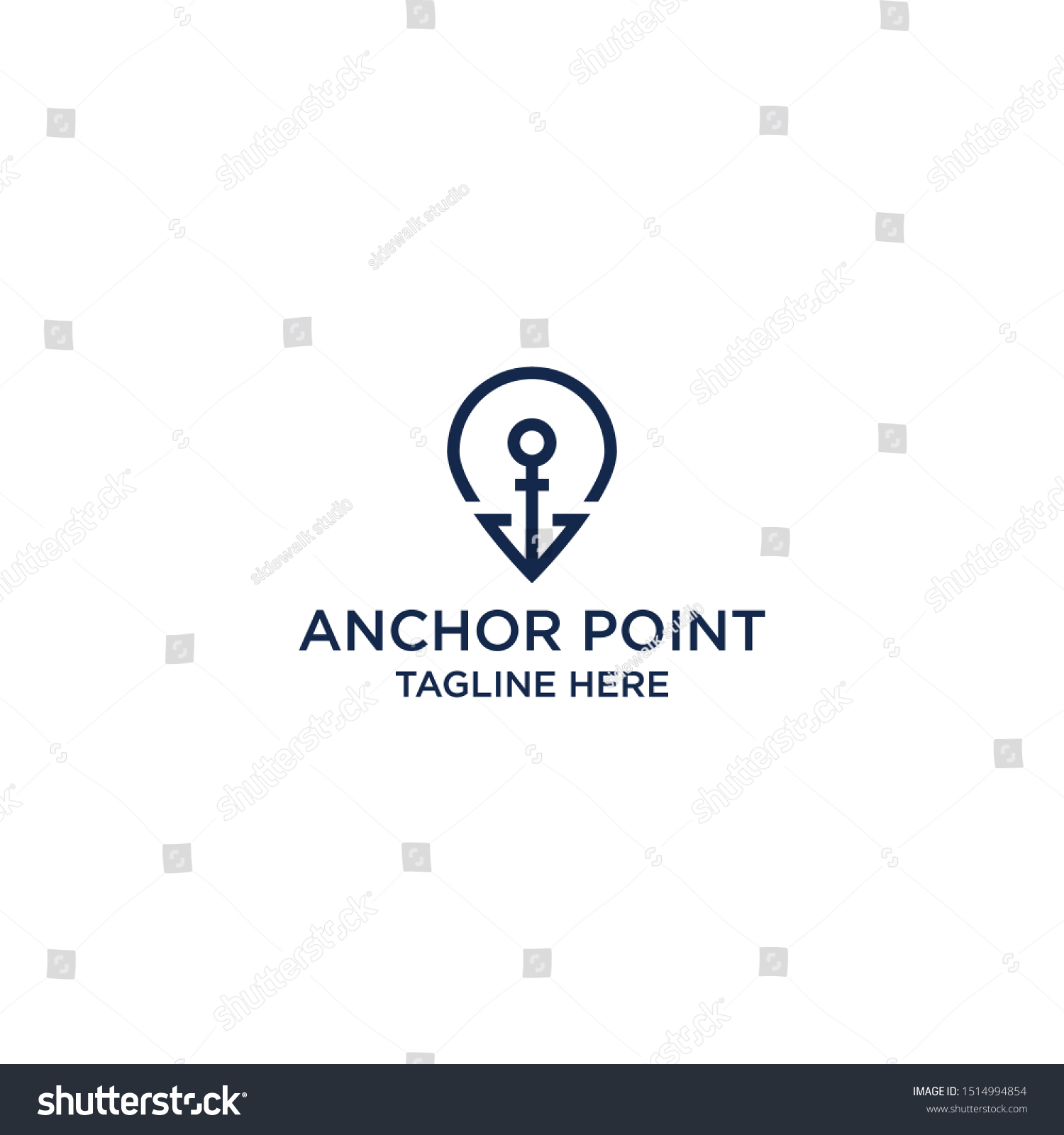 Anchor Point Logo Design Template Pin Stock Vector (Royalty Free ...