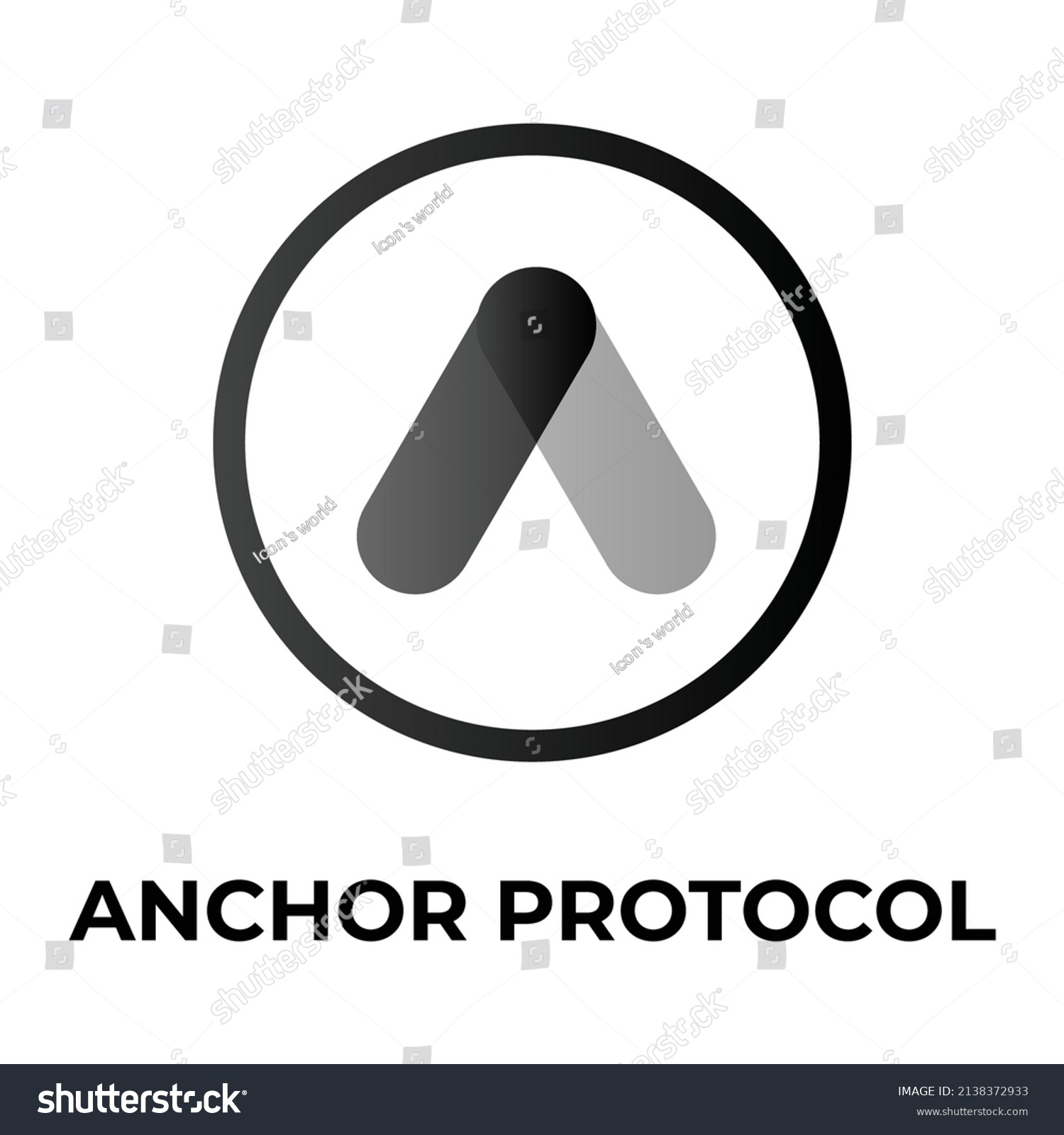Anchor Protocol Cryptocurrency Token Icon Anc Stock Vector (Royalty ...