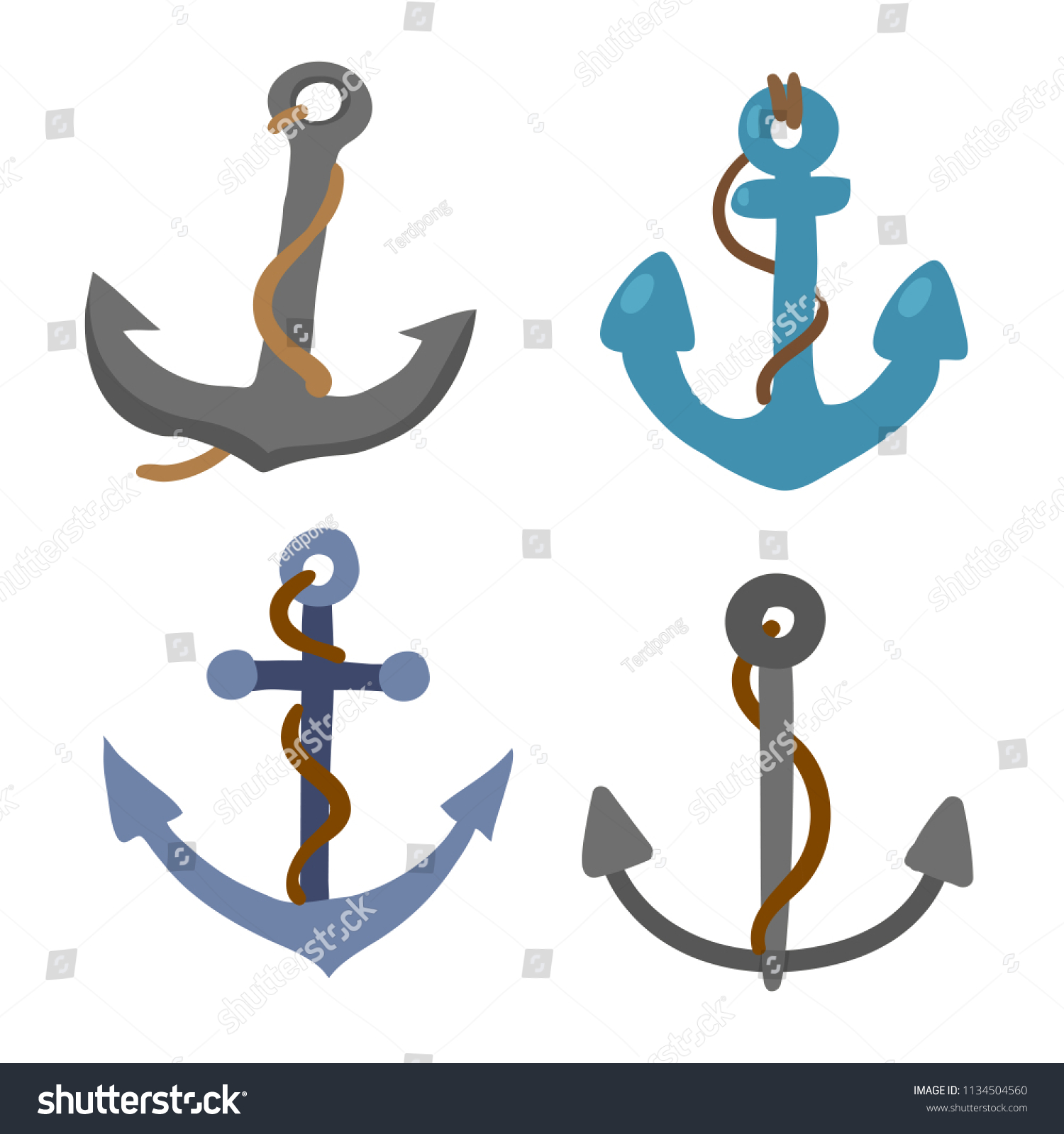 Anchor Vector Collection Design Stock Vector (Royalty Free) 1134504560 ...