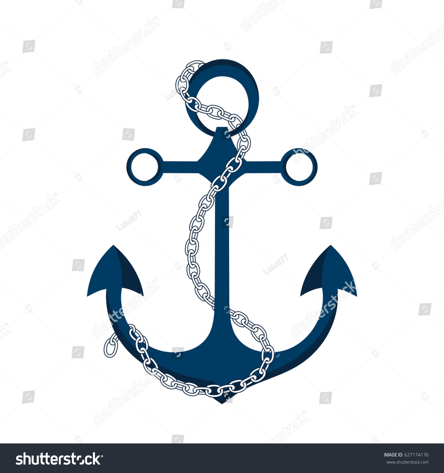 Anchor Chain Vector Icon Logo Marine Stock Vector (Royalty Free) 627174176