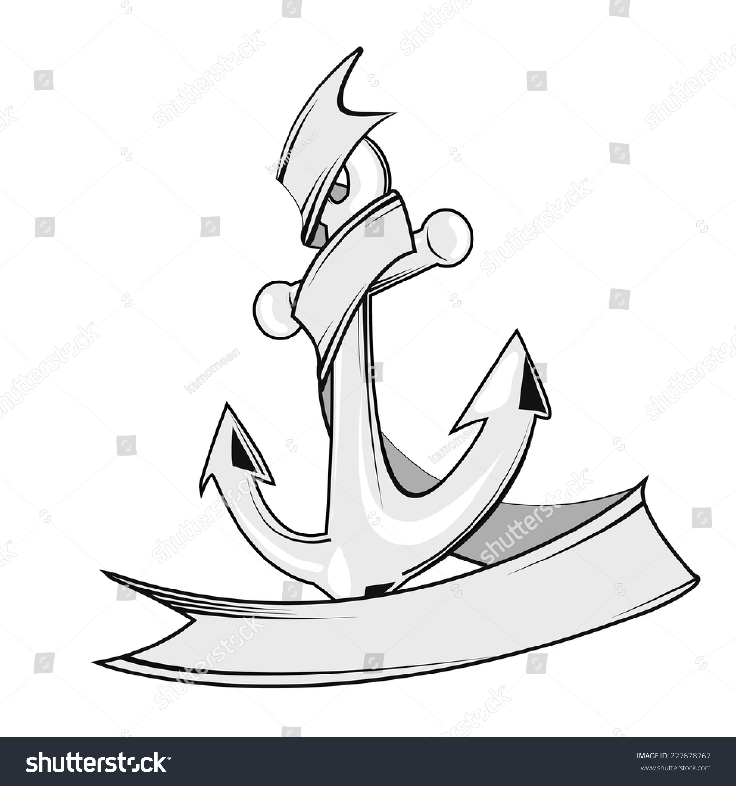Anchor Ribbon Stock Vector (Royalty Free) 227678767 | Shutterstock
