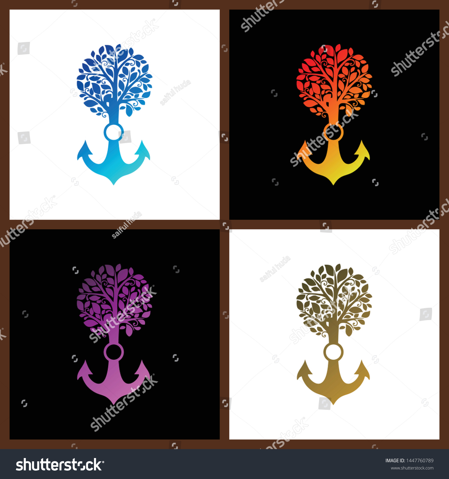 Anchor Tree Logo Icon Design Vector Stock Vector (Royalty Free ...
