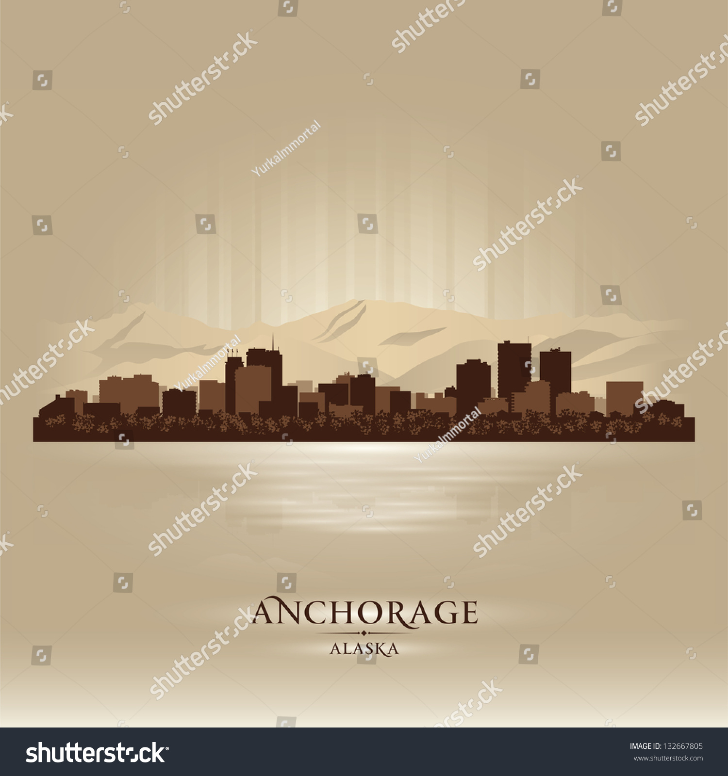 Anchorage Alaska City Skyline Silhouette Vector: Stock-Vektorgrafik ... Anchorage Alaska City Skyline Silhouette Vector: Stock-Vektorgrafik ...