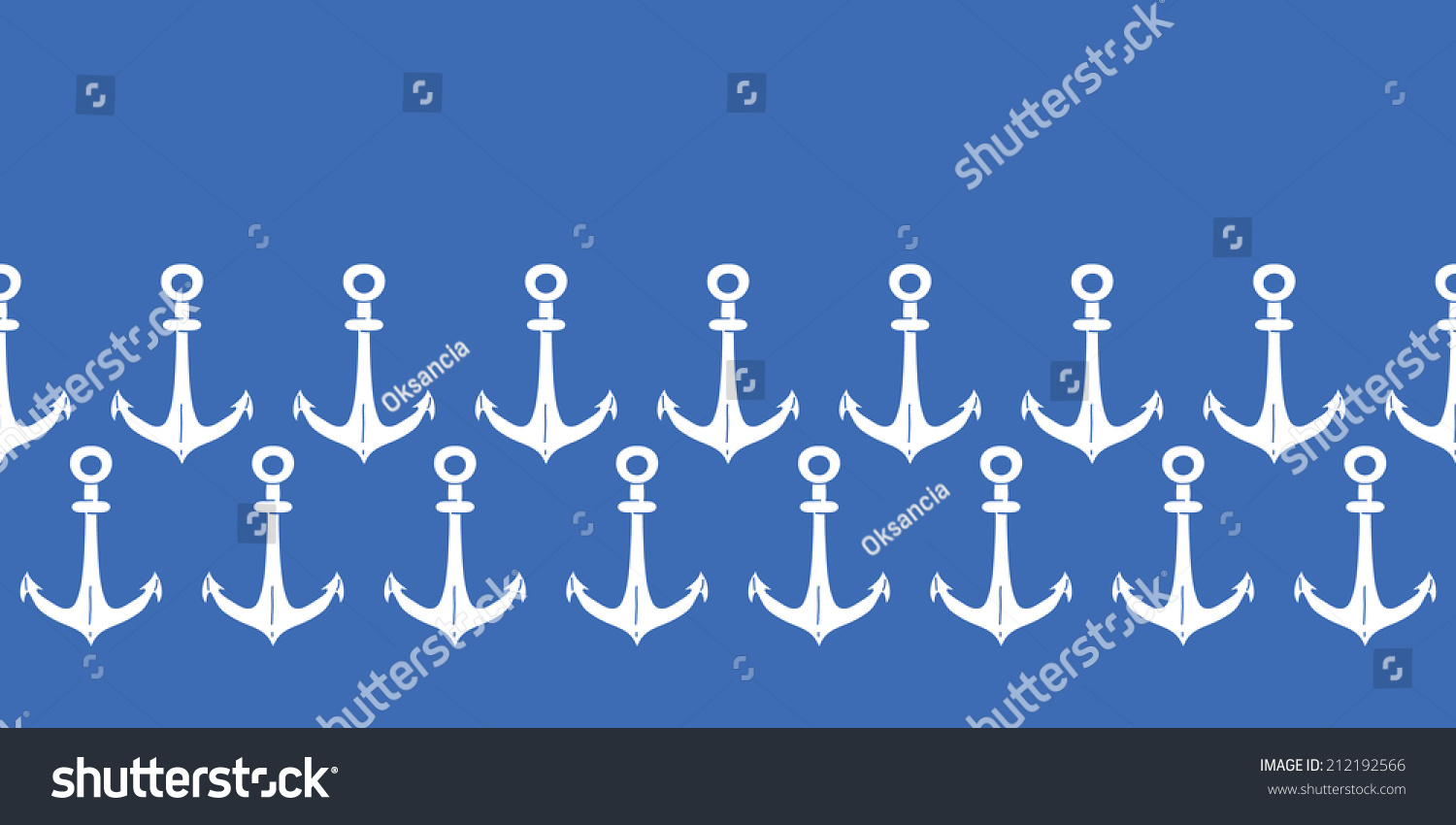 Anchors Blue White Horizontal Border Seamless Stock Vector (Royalty ...