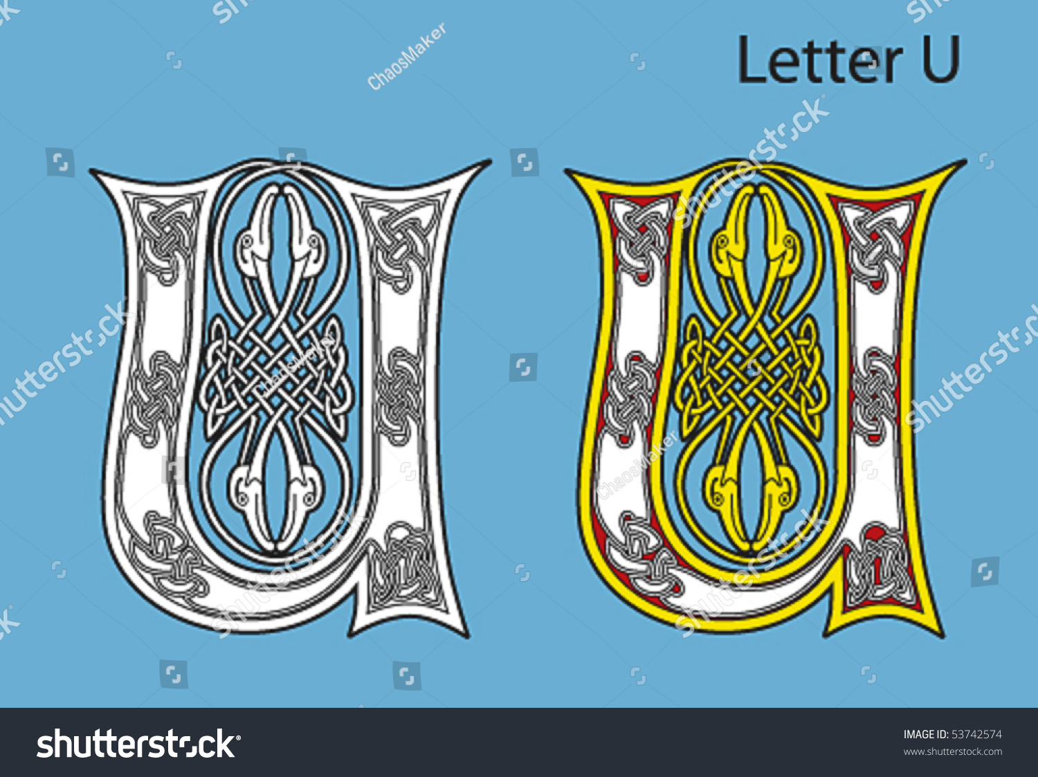 Ancient Celtic Alphabet 26 Letters: vector de stock (libre de regalías ...