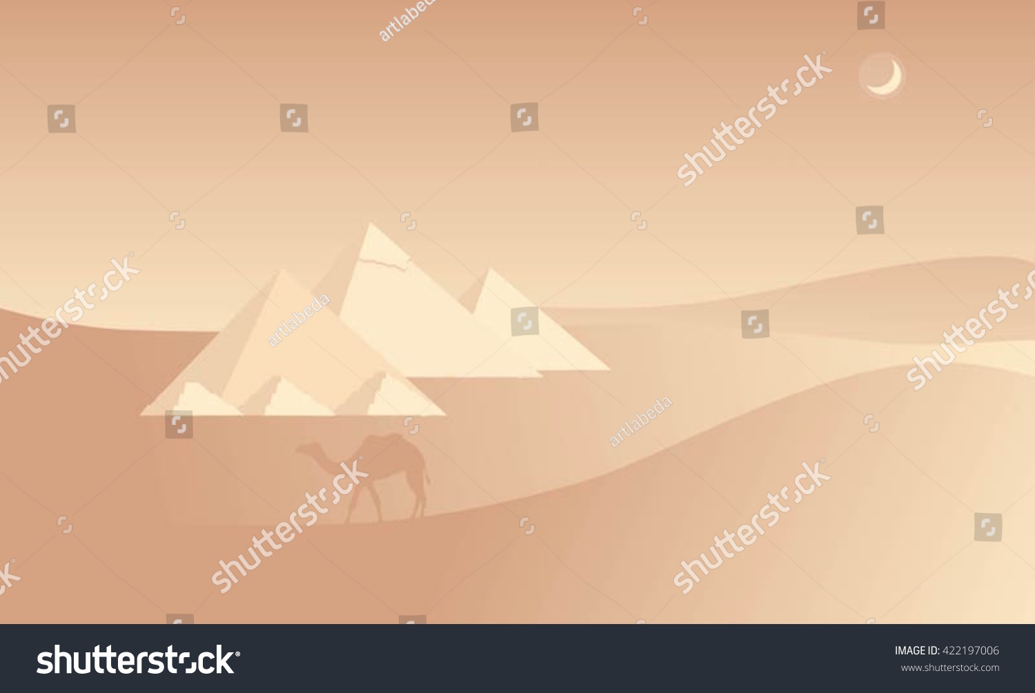 Ancient Egypt Landscape Design Stock Vector (Royalty Free) 422197006 ...