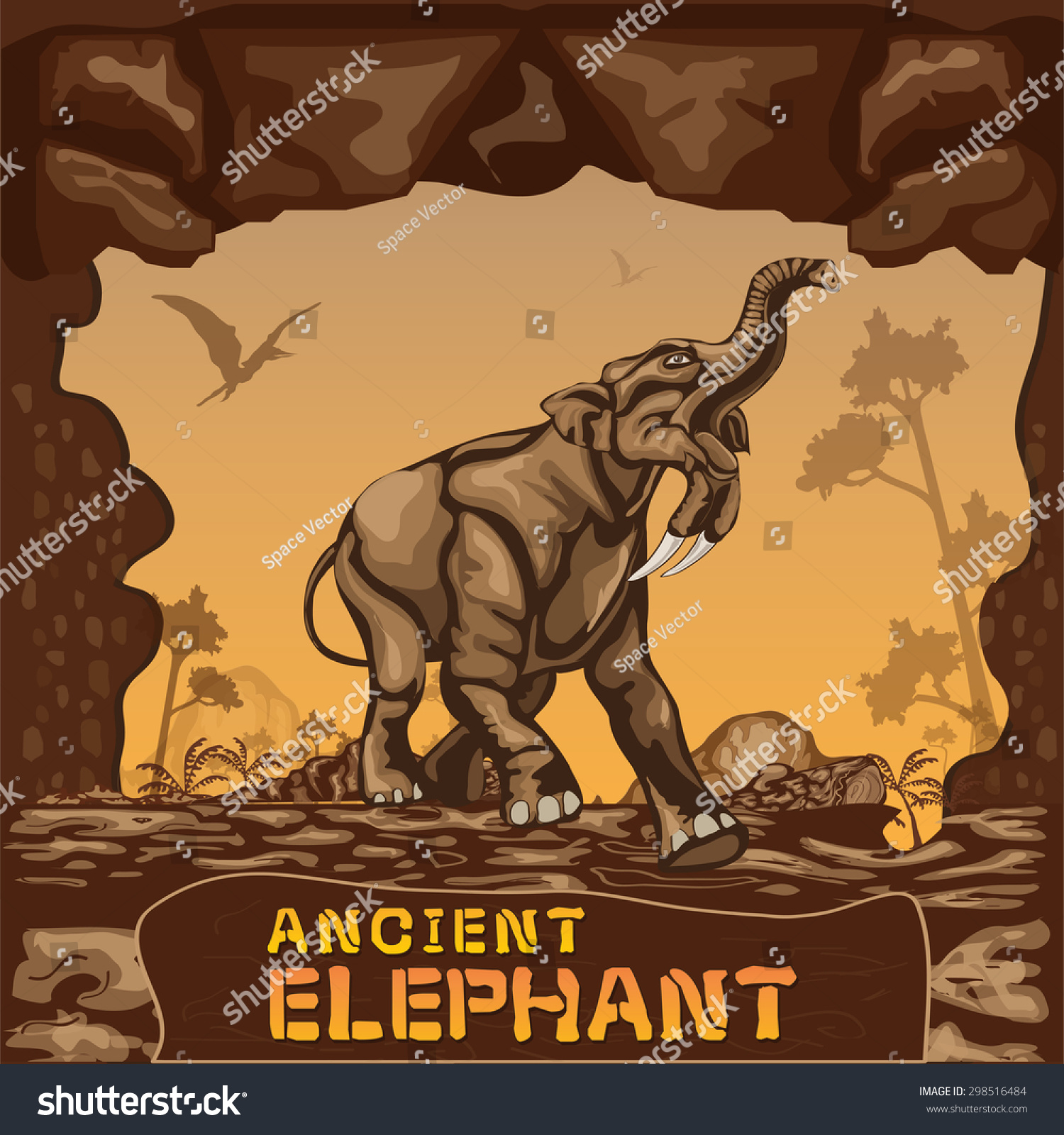 Ancient Elephant Illustration Vector Concept: vector de stock (libre de ...