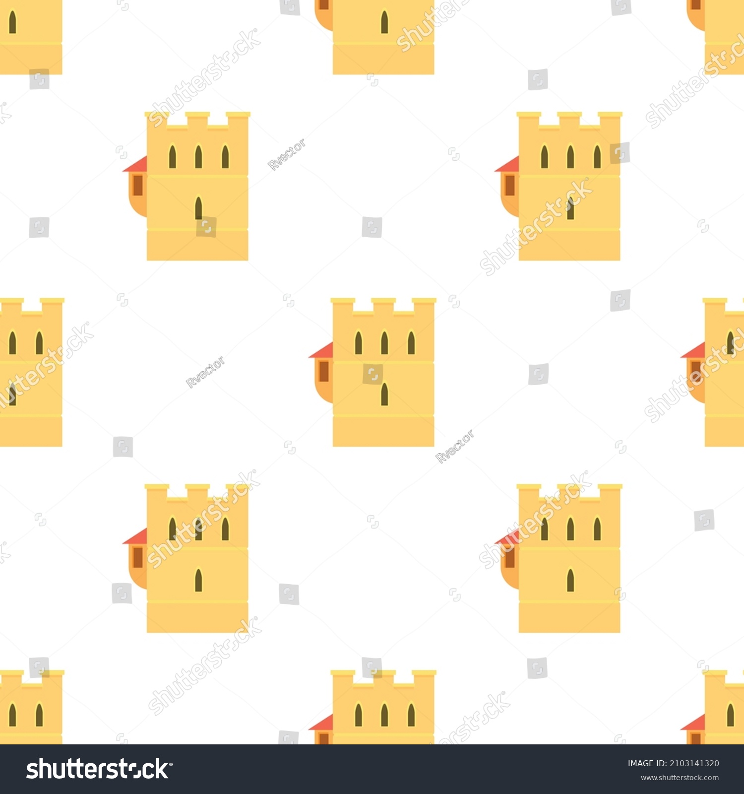 Ancient Fortress Pattern Seamless Background Texture Stock Vector ...