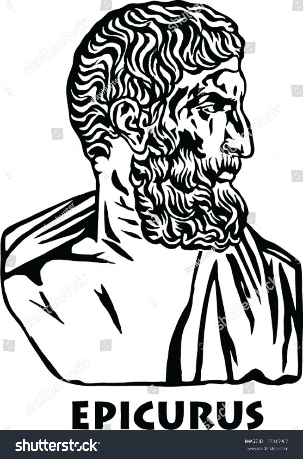 Ancient Greek Philosopher Epicurus: vetor stock (livre de direitos ...