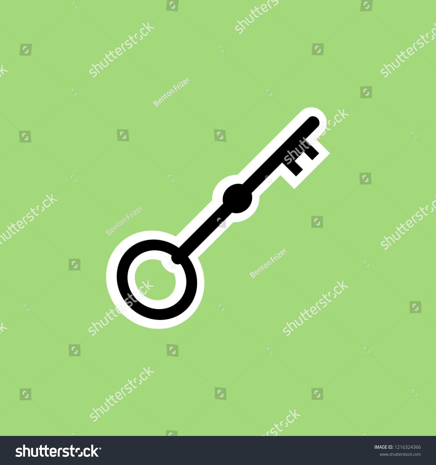 Ancient Key Icon Vector Illustration Stock Vector (Royalty Free) 1216324366