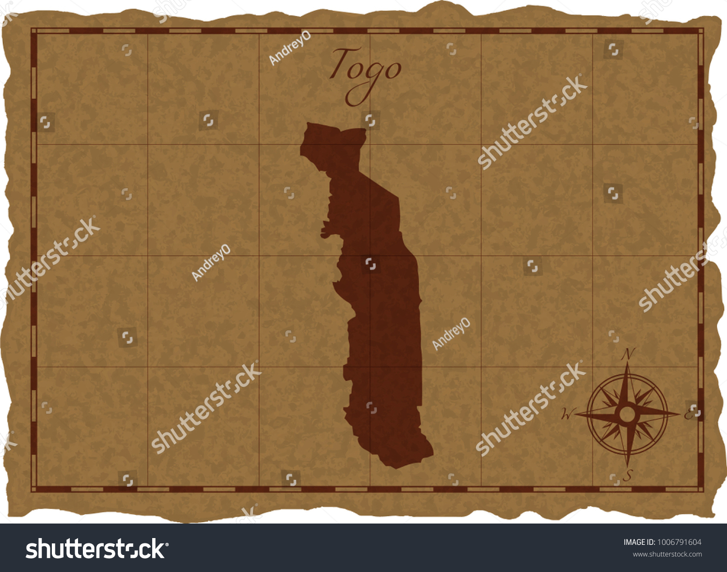 Ancient Map Togo Togolese Republic Silhouette: vector de stock (libre ... Ancient Map Togo Togolese Republic Silhouette: vector de stock (libre ...