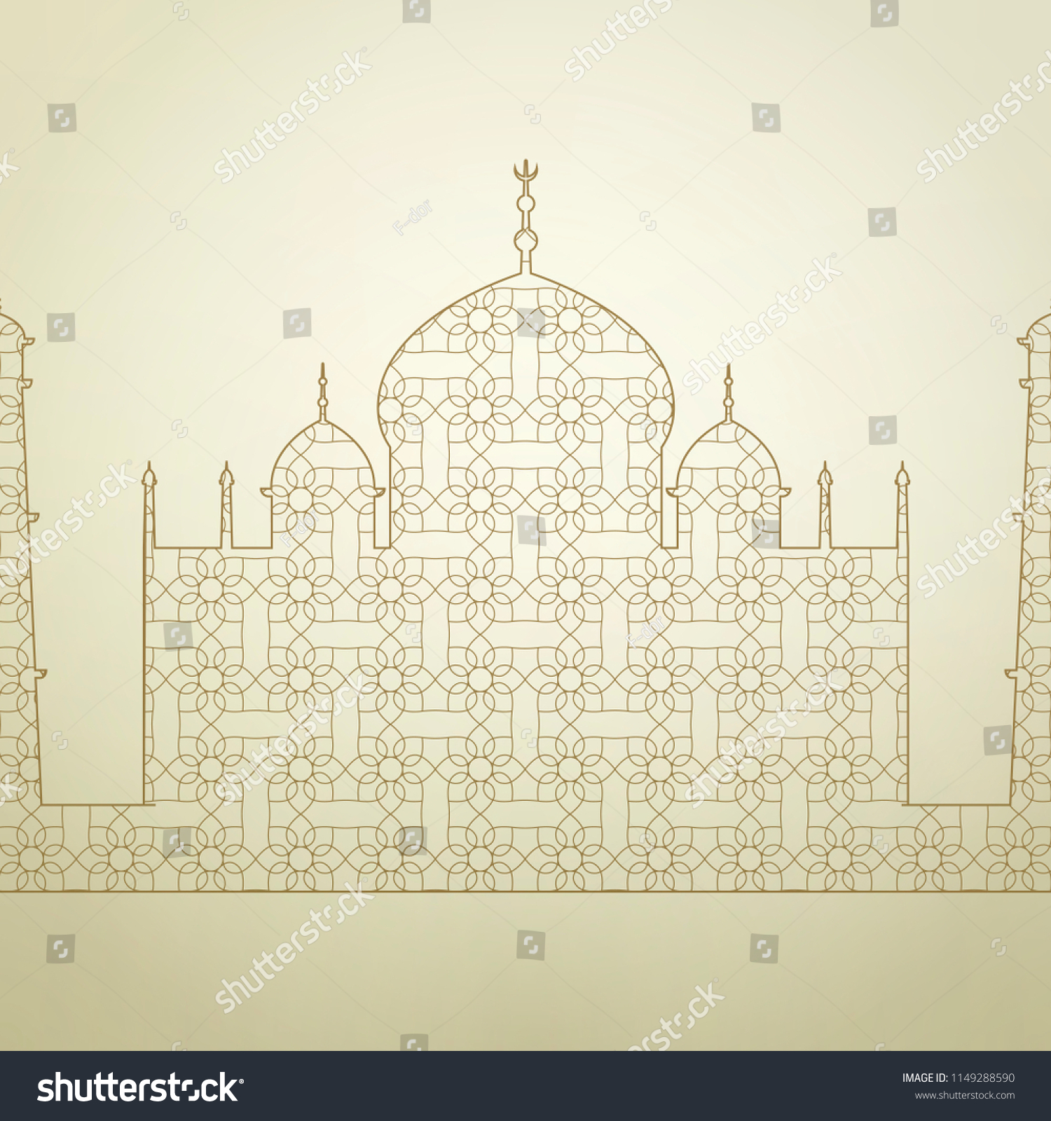 Ancient Muslim Mosque Patterns Stock Vector (Royalty Free) 1149288590