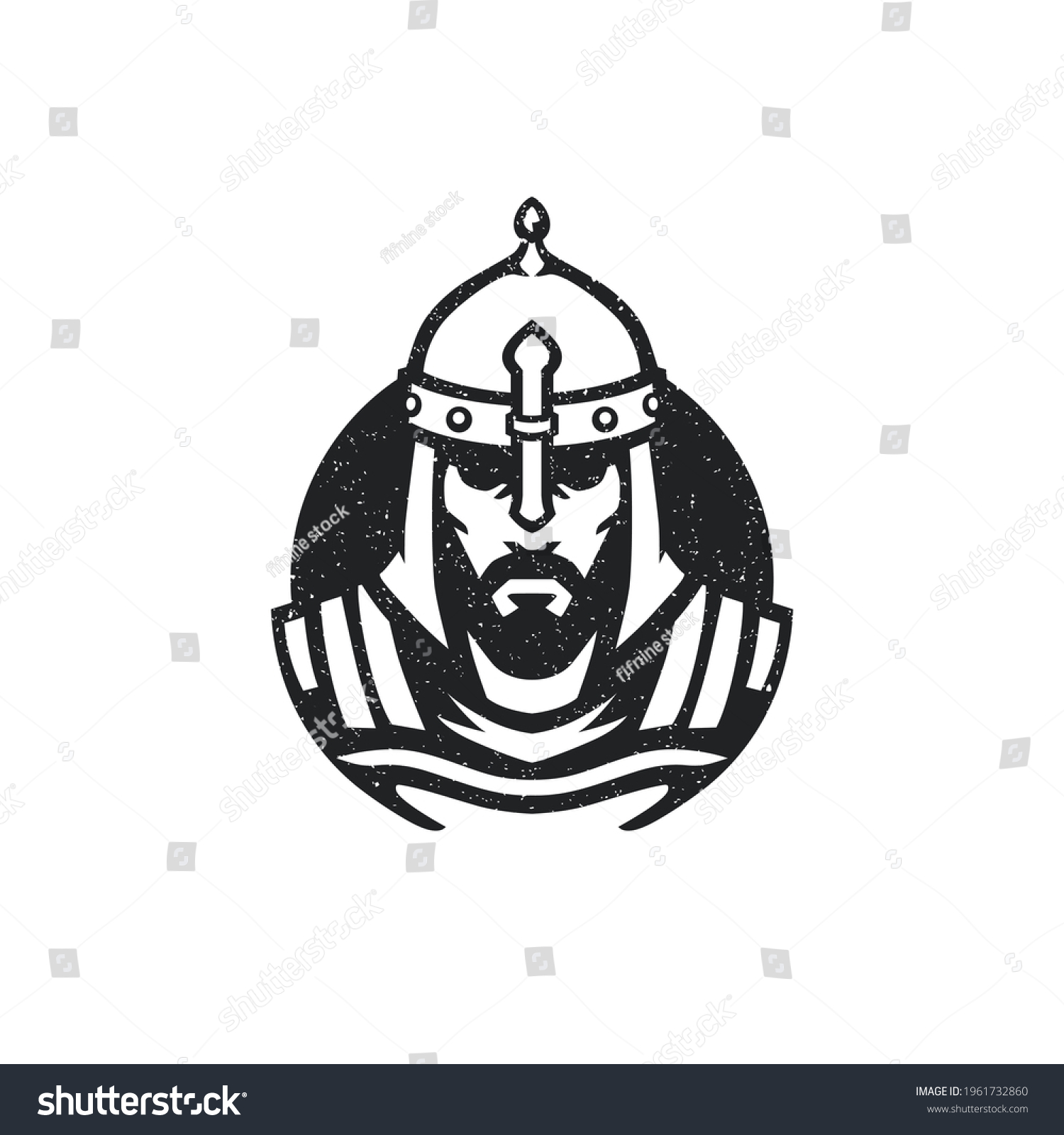 Ancient Ottoman Warrior Head Logo Template Stock Vector (Royalty Free ...