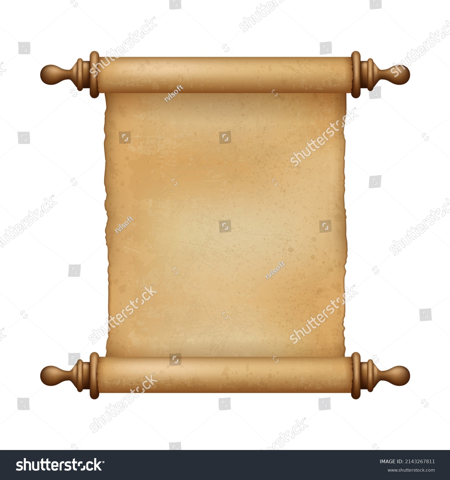 Ancient Paper Parchment Scroll Realistic Vector Stock Vector (Royalty ...