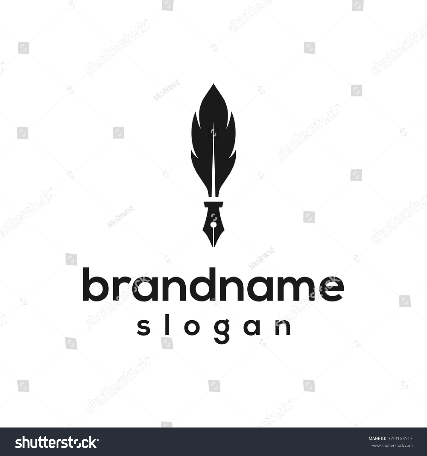 Ancient Pen Logo Design Vector Stock Vector (Royalty Free) 1659163513 ...