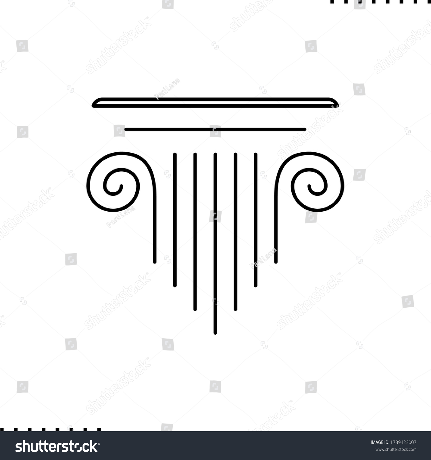 Ancient Pillar Vector Icon Outline Stock Vector (Royalty Free ... Ancient Pillar Vector Icon Outline Stock Vector (Royalty Free ...
