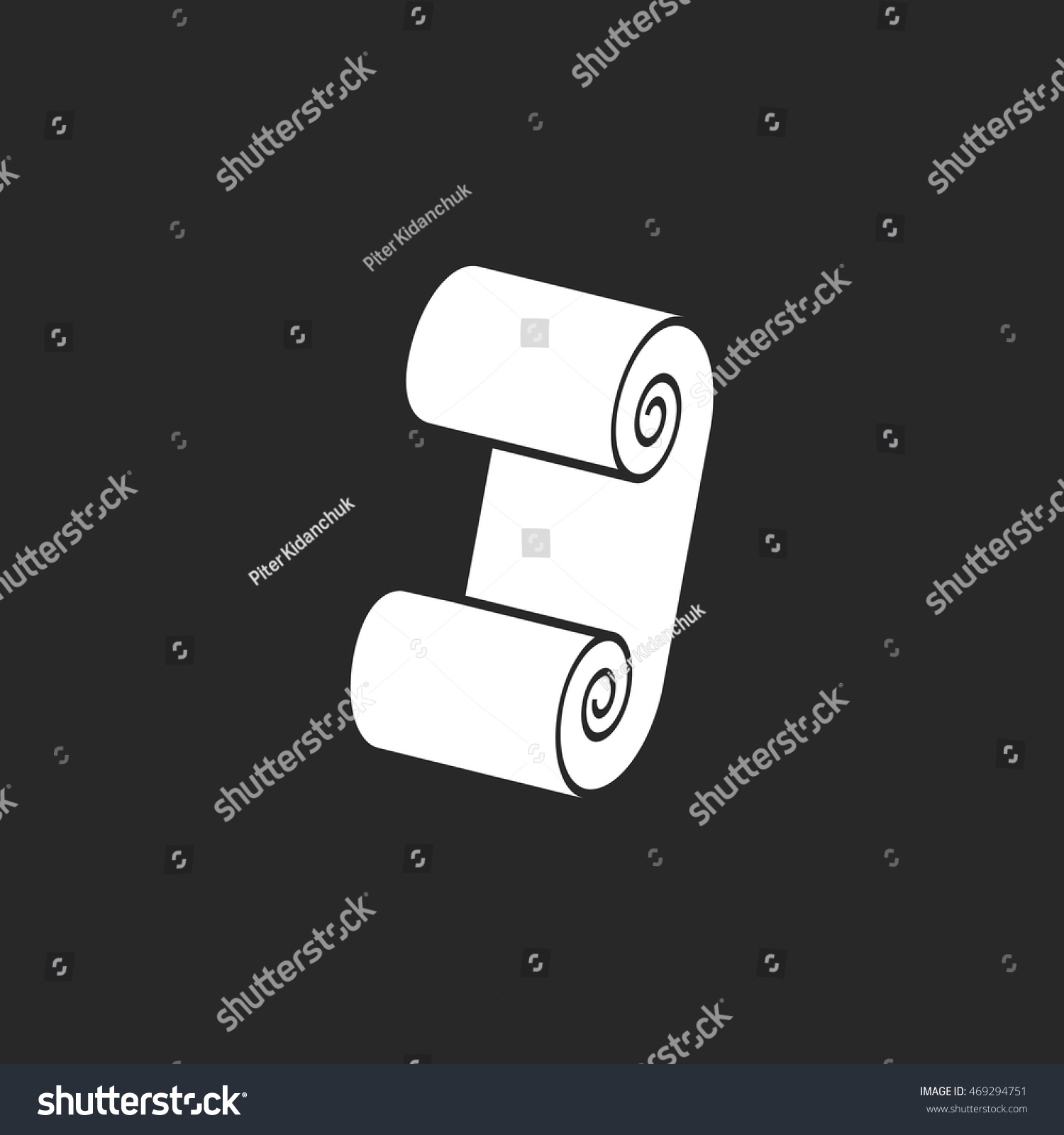 Ancient Scroll Symbol Sign Simple Icon Stock Vector (Royalty Free ...