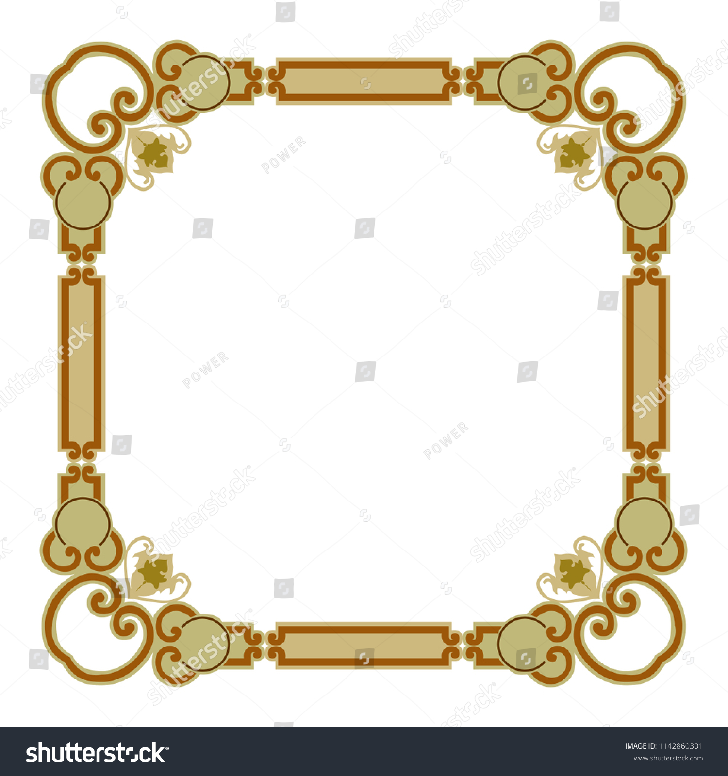 Ancient Style Square Border Antique Frame: vector de stock (libre de ...