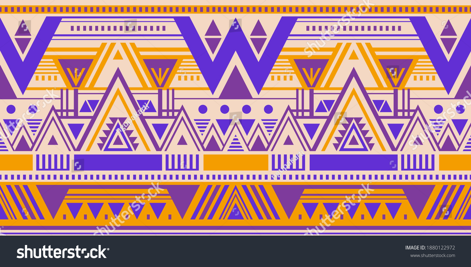 Ancient Tribal Hand Drawn Seamless Pattern Stock Vector Royalty Free