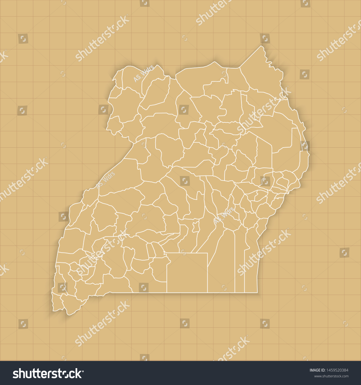 Ancient Uganda Map Old Paper Background Stock Vector (Royalty Free ...