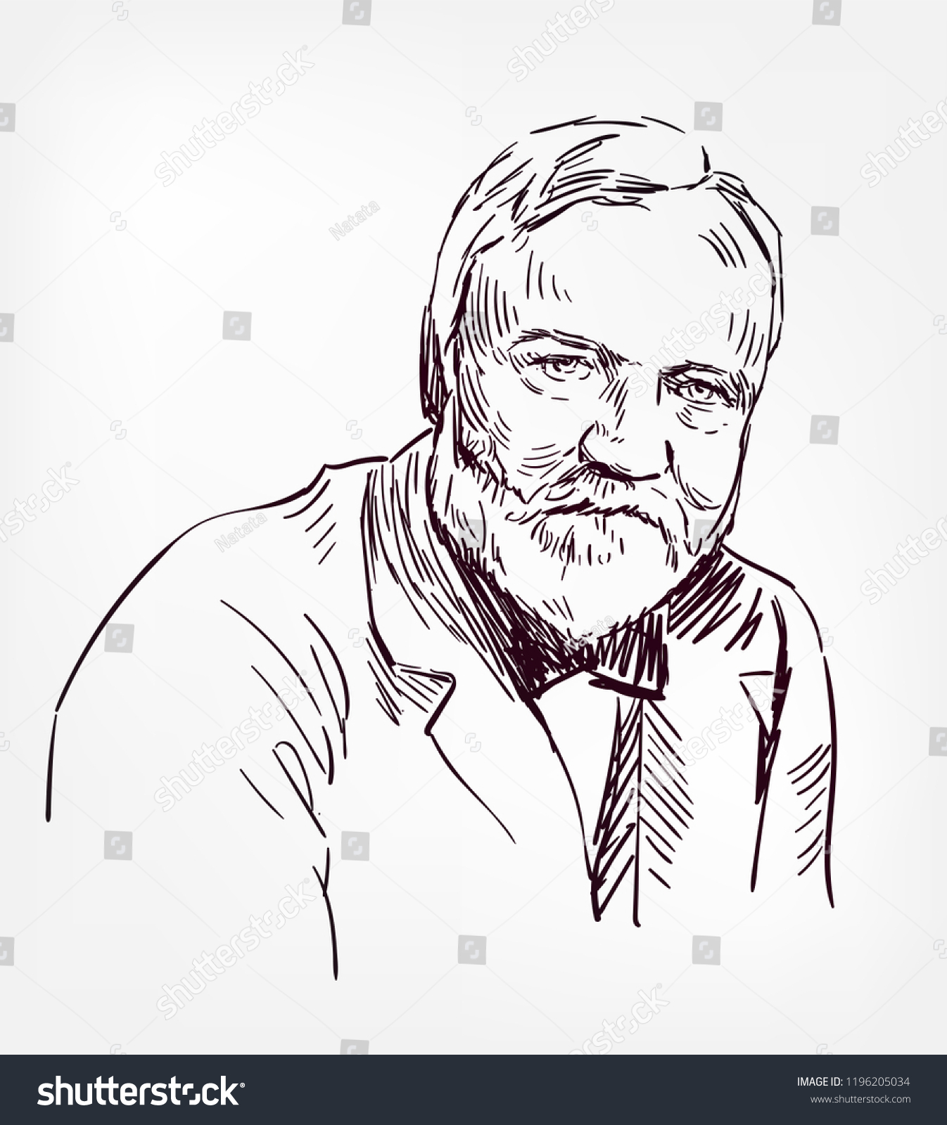 Andrew Carnegie Vector Sketch Portrait Stock Vector (Royalty Free ...