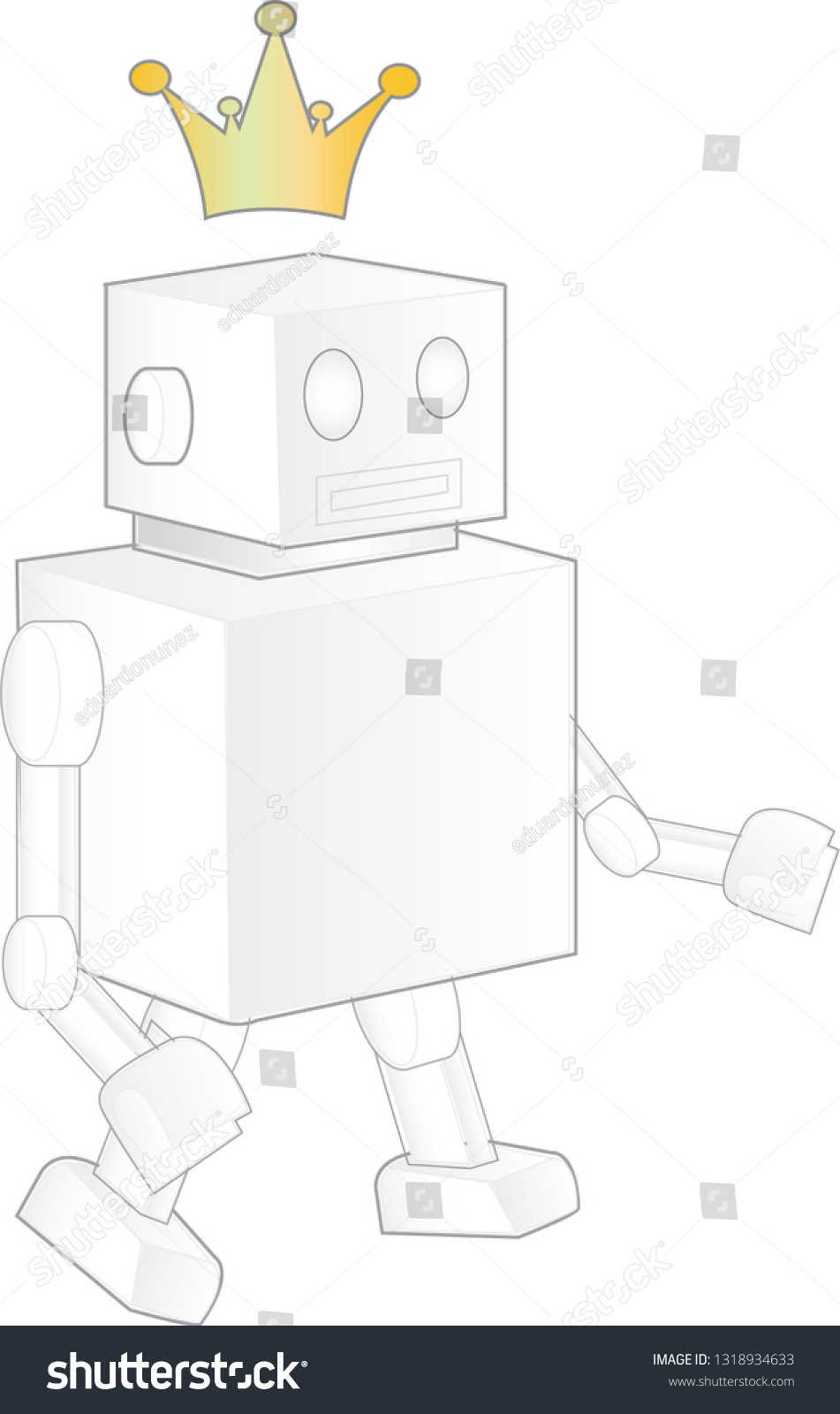 Android Robot Crown Vector Cartoon Illustration: vetor stock (livre de ...