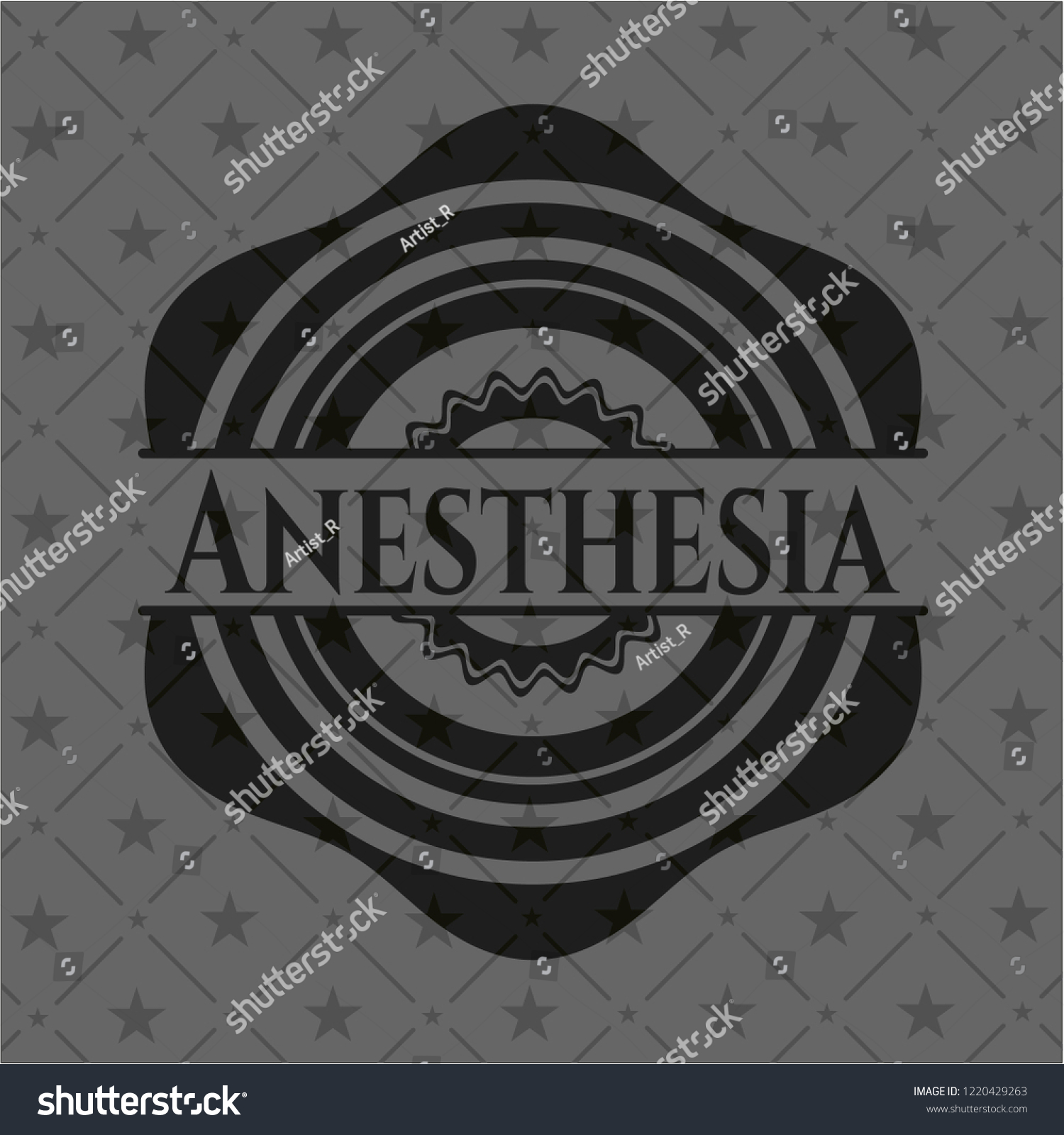 Anesthesia Realistic Dark Emblem Stock Vector (Royalty Free) 1220429263