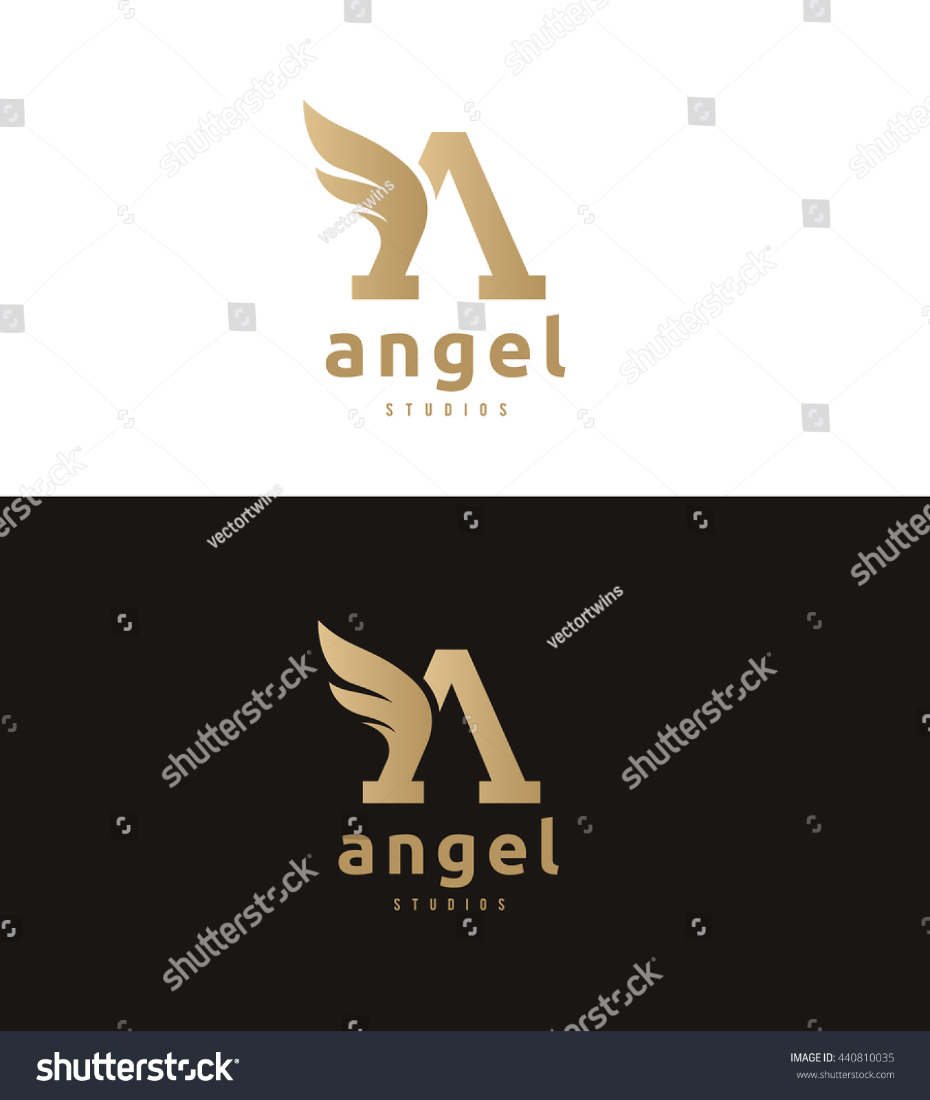 Angel Letter Logo Template Stock Vector (Royalty Free) 440810035 ...