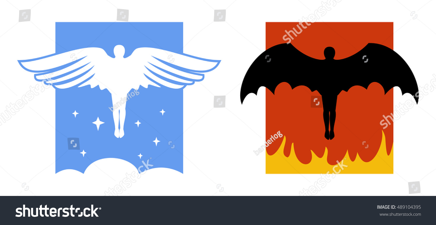 Angel Devil Icons Stock Vector 489104395 - Shutterstock