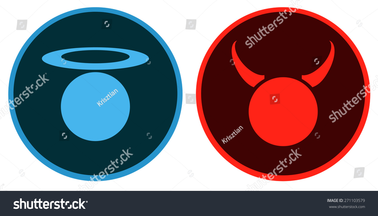 Angel Devil Round Signs Vector Illustration Stock Vector (Royalty Free ...