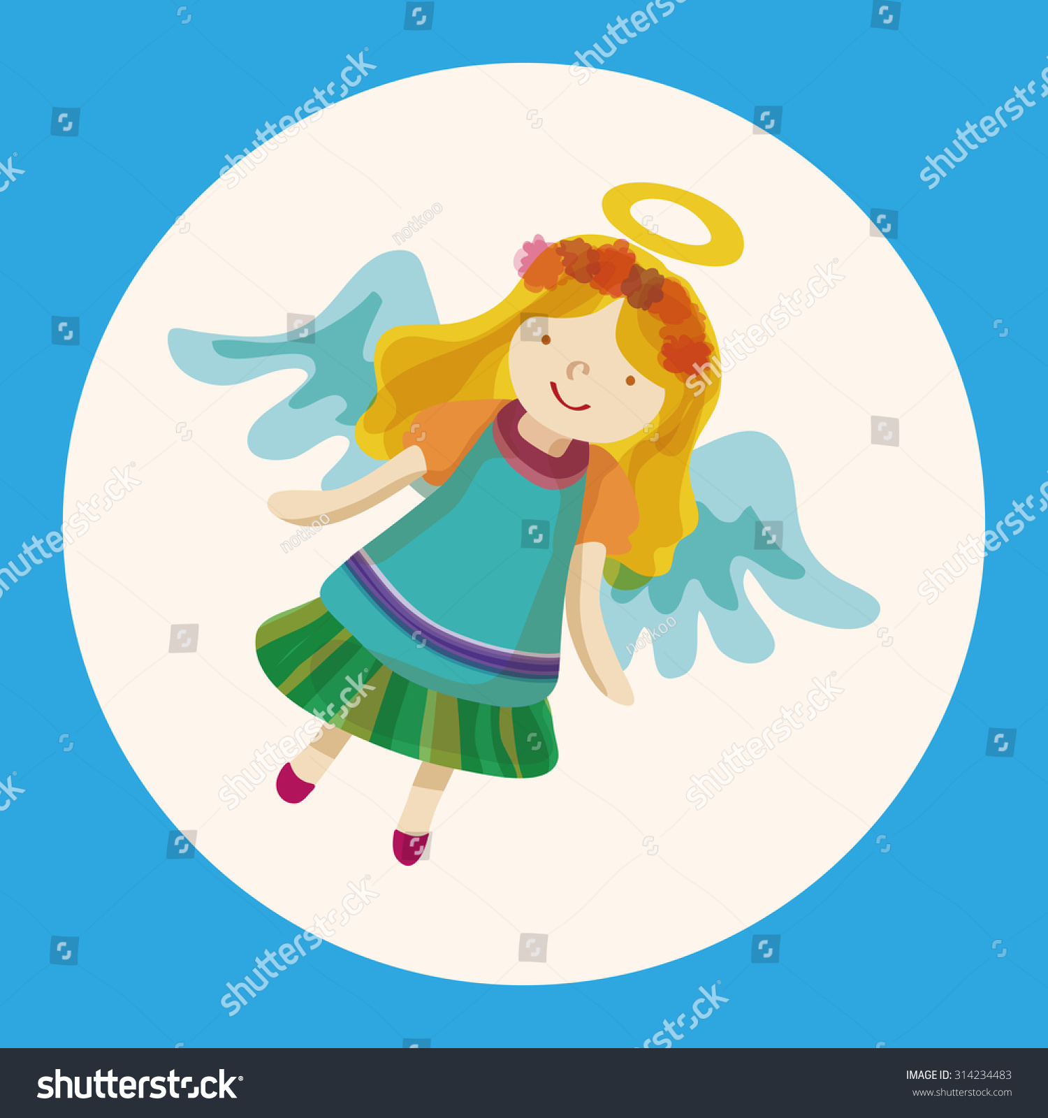 Angel Cartoon Design Elements Vector Stock Vector (Royalty Free) 314234483