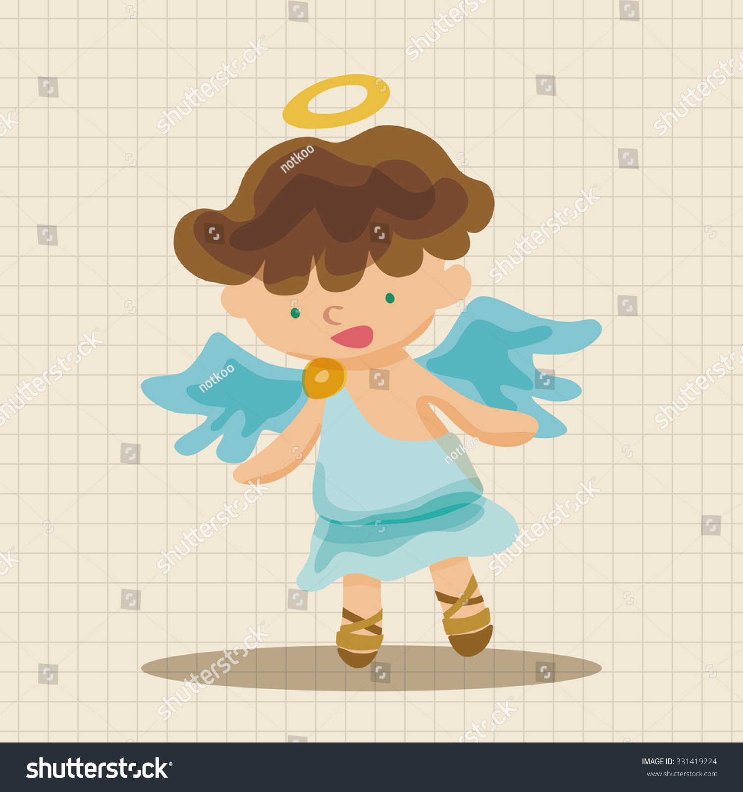 Angel Cartoon Design Elements Vector Stock Vector (Royalty Free) 331419224